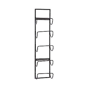 Deco 79 Metal 5 Bottle Wall Wine Rack, 6" x 5" x 25", Black