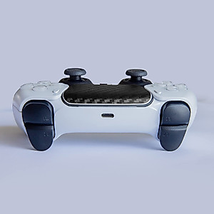 2Pcs of HOTLINEGAMES Touchpad Protector Compatible with PS5 Controller, Enhanced Texture Skin Compatible with PlayStation 5 Dualsense, Pre-Cut,Easy to Apply,Easily Add Protection (Carbon Black)