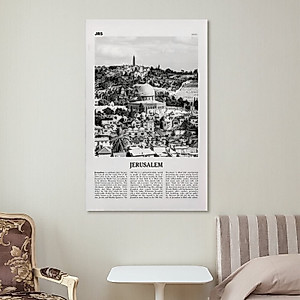 Jerusalem Print Black And White, Jerusalem Wall Art, Jerusalem Poster, Jerusalem Photo, Jerusalem De Print Canvas Poster Bedroom Decor Sports Landscape Office Room Decor Gift 12x18inch(30x45cm)
