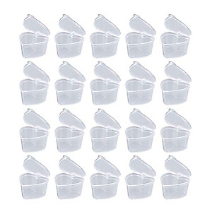Sewroro Heart Shaped Storage Containers: 25PCS Transparent Plastic Boxes Heart Shaped Leakproof Containers with Lids for Liquid Foam Ball Soft Clay Snack Valentines Day Favor