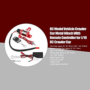 RC Car Winch,1/10 Scale Rc Car Metal Winch with Remote Controller for Scx10 D90 HPI 1/10 Rc Crawler Car.