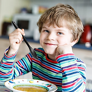 Silicone Spoon, for Kitchen Cooking, Mixing, Stirring, Basting, Serving and Baking, Soup and Sauce Utensil, Food Grade Rubber, Nonstick High Heat Resistant (Black)