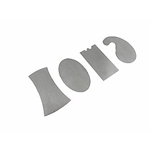 Lynx LMSS 4 Piece Miniature Cabinet Scraper Set with Googeneck, Oval, Convex/Concave and Square, Overall Sizes 2” x 1”, 0.012” Thick