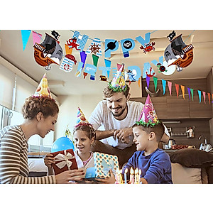 Pirate Birthday Banner Pirate Party Decorations for Kids Pirate Theme Party Supplies Birthday Party Baby Shower Pirate Happy Birthday Banner for Boys Children 1st 2nd 3rd 4th Birthday Supplies