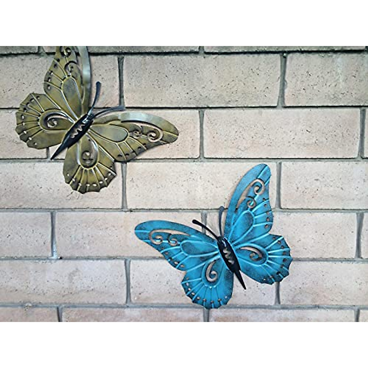 Superdream 3D Nature Inspired Metal Butterfly DIY Decorative Wall Art Trio Hang Indoors or Outdoors
