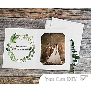 Golden State Art, Pack of 50, 6x8 or 8x10 Photo Folders, Cardboard Picture Frame, Paper Photo Frame Cards, Greetings/Invitation Cards, Special Events: Graduation, Christmas, Wedding(White)