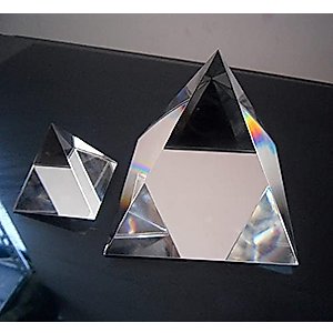 Crystal Pyramid, K9 Optical Glass Prism, for Physics Teaching, Decoration,Prosperity, Positive Energy