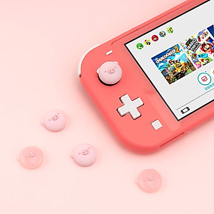 GeekShare 4PCS Cute Animal Theme Thumb Grip Caps,Soft Silicone Joystick CoverCompatible with Nintendo Switch/OLED/Switch Lite- Pig & Chicken