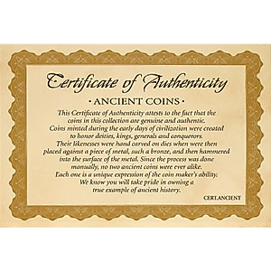 American Coin Treasures Double Chain Necklace Widow's Mite Coin Pendant with Mustard Seed Charm | Saturn Style 18 and 16 Inch Goldtone Chain | Certificate of Authenticity