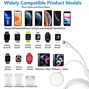 2 in 1 USB-C Fast Apple Watch Charger,6.6FT Apple Certified Wireless iWatch Charger Magnetic Charging Cable with 20W USB C Wall Charger Plug for Apple Watch Series 8/7/SE/6/5/4/3 & iPhone 14/13/12/11