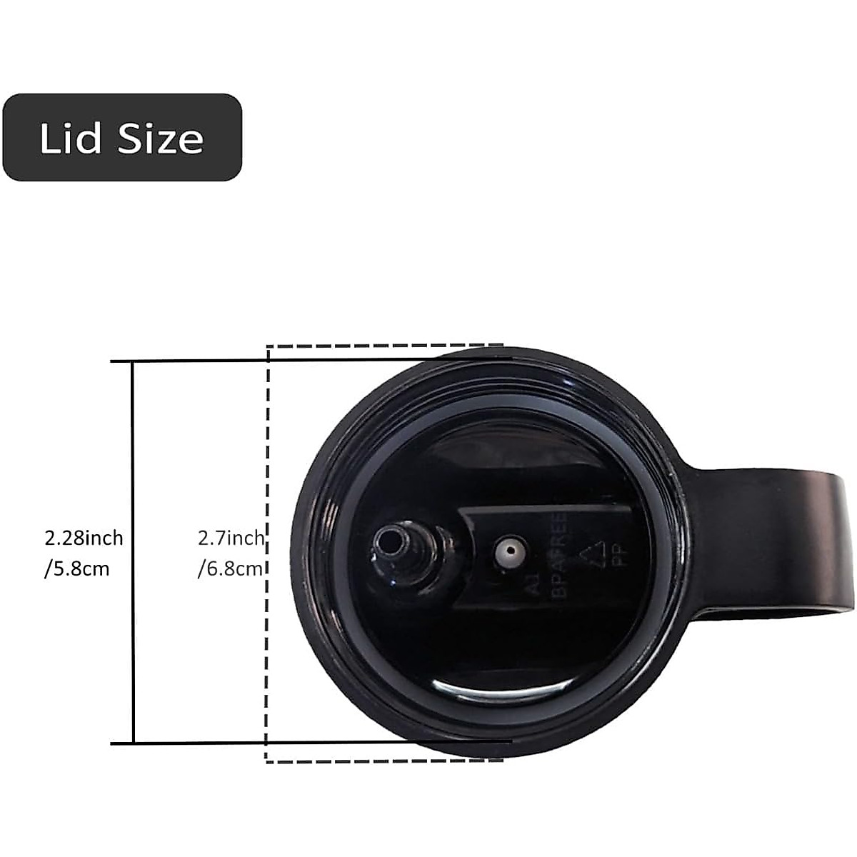 VIGOR PATH Auto Flip Spout Lids for Wide Mouth Water Bottles (12oz-64oz) - BPA-Free Sports Cap Top Replacement Fits Most Wide Mouth Sports Water Bottles - (Set of 2)