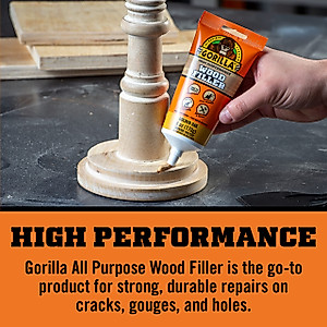 Gorilla All Purpose Wood Filler, 6oz Tube, Golden Oak (Pack of 1)