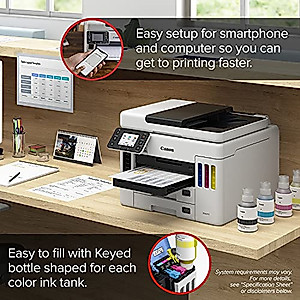 Canon MAXIFY GX7020, Wireless MegaTank All-in-One Supertank Printer, [Print, Copy, Scan, Fax ], White