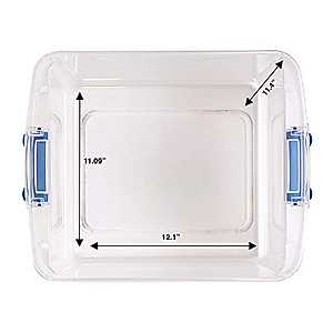 HOMZ Heavy Duty Modular Clear Plastic Stackable Storage Tote Containers with Latching and Locking Lids, 31 Quart Capacity, 12 Pack