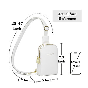 INICAT Travel Small Sling Bag Leather Crossbody Bags for Women Fanny Packs Cross Body Bag for Woman Cross Body Purses(White)