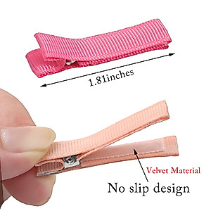 Qearl Baby Hair Clips Baby Barrettes for Fine Hair, Tiny 1.8" Fully Lined Clips Tiny Hair Clips for Baby Girls Infant 50PCS (25Colors in Pairs)