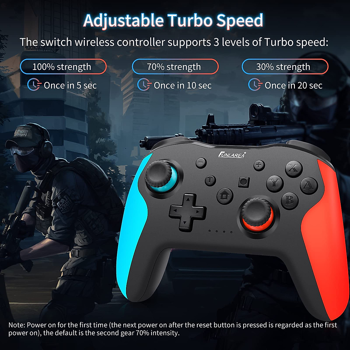 funlarea Wireless Pro Switch Controller for Nintendo Switch, Compatible with Switch Support Amibo, Wakeup, Screenshot and Vibration Functions