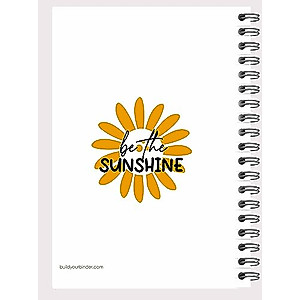 Sunflowers and Sunshine Weekly Planner Organizer, 8.5 x 11 Metal Spiral Bound Ring Binder, 60 pages, Laminated Covers and Rigid Dividers, Undated Allows You To Start Anytime