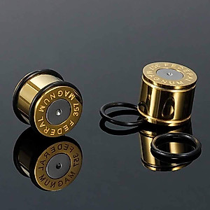 COOEAR Surgical Steel Plugs Ear Gauges Piercing Earrings Bar Style With Two O-rings Stretchers Expander Size 2g(6mm) to 5/8"(16mm)