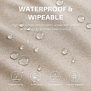 AUSSPVOCT Textured Linen 54 Inch Round Tablecloth Up to 36'' Tables, Waterproof Spill-Proof Fall Table Cloth Wrinkle Free Circle Dining Tablecover for Birthday Farmhouse Easter Holiday Party Decor