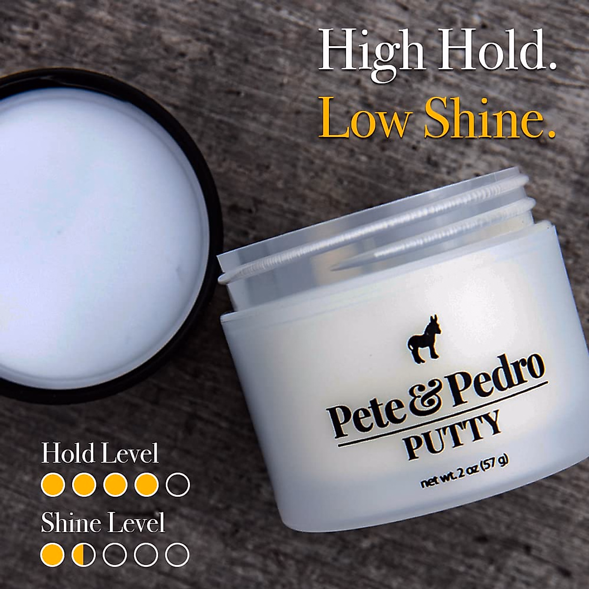Pete & Pedro HAIR PUTTY - Strong Hold, Matte Finish, Low Shine Hair Clay for Men, Ideal for Hairstyling & Grooming Medium, Messy, & Shorter Hairstyles | Water soluble, As Seen on Shark Tank, .5 oz.