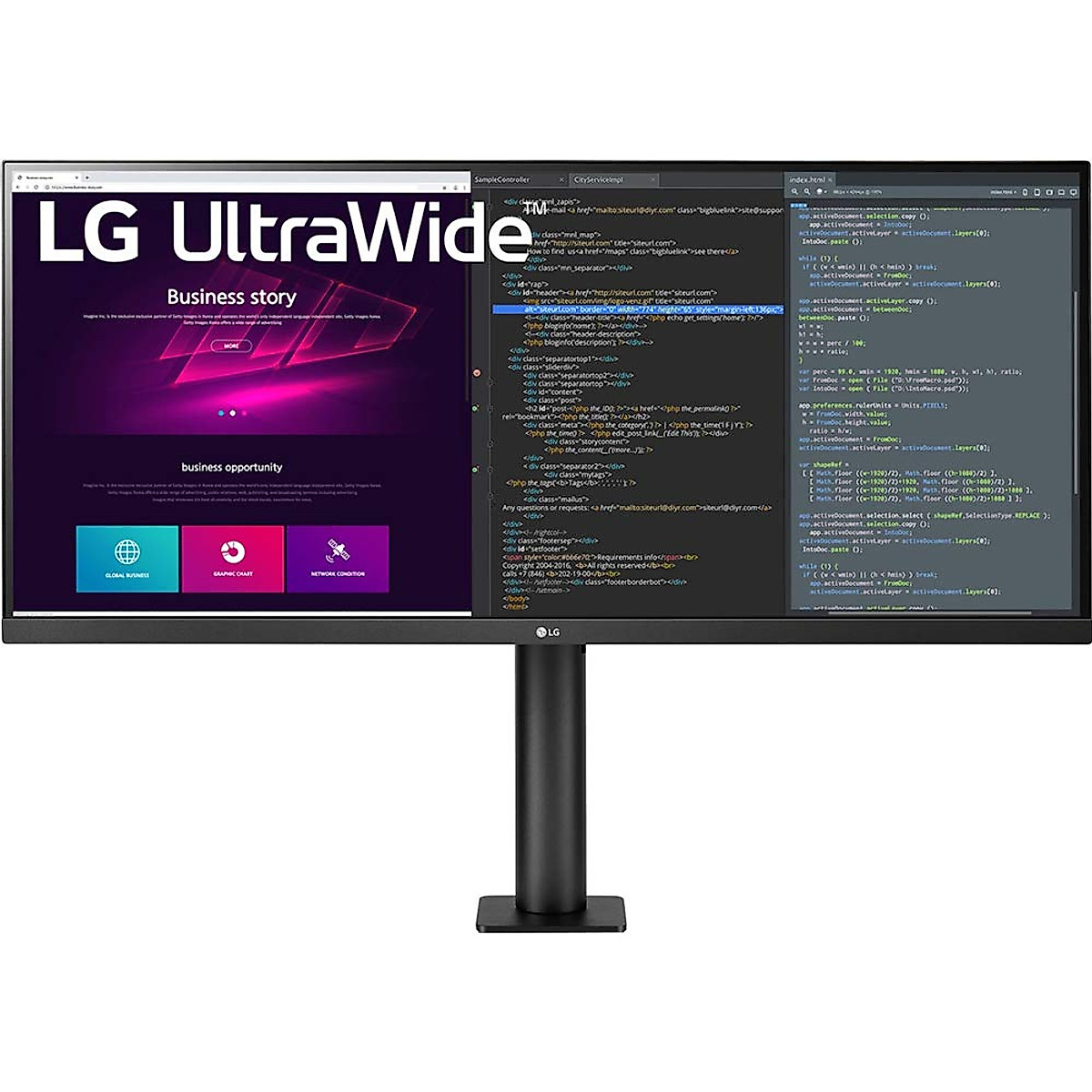 LG 34WN780-B 34" 21:9 UltraWide QHD 3440x1440 Ergo IPS HDR Monitor Bundle with 2X Deco Gear 6FT 4K HDMI 2.0 Cable, Screen Cleaner and 6-Outlet Surge Adapter with Night Light