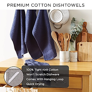 DII Basic Terry Collection Windowpane Dishtowel Set, 16x26, Spice, 4 Count