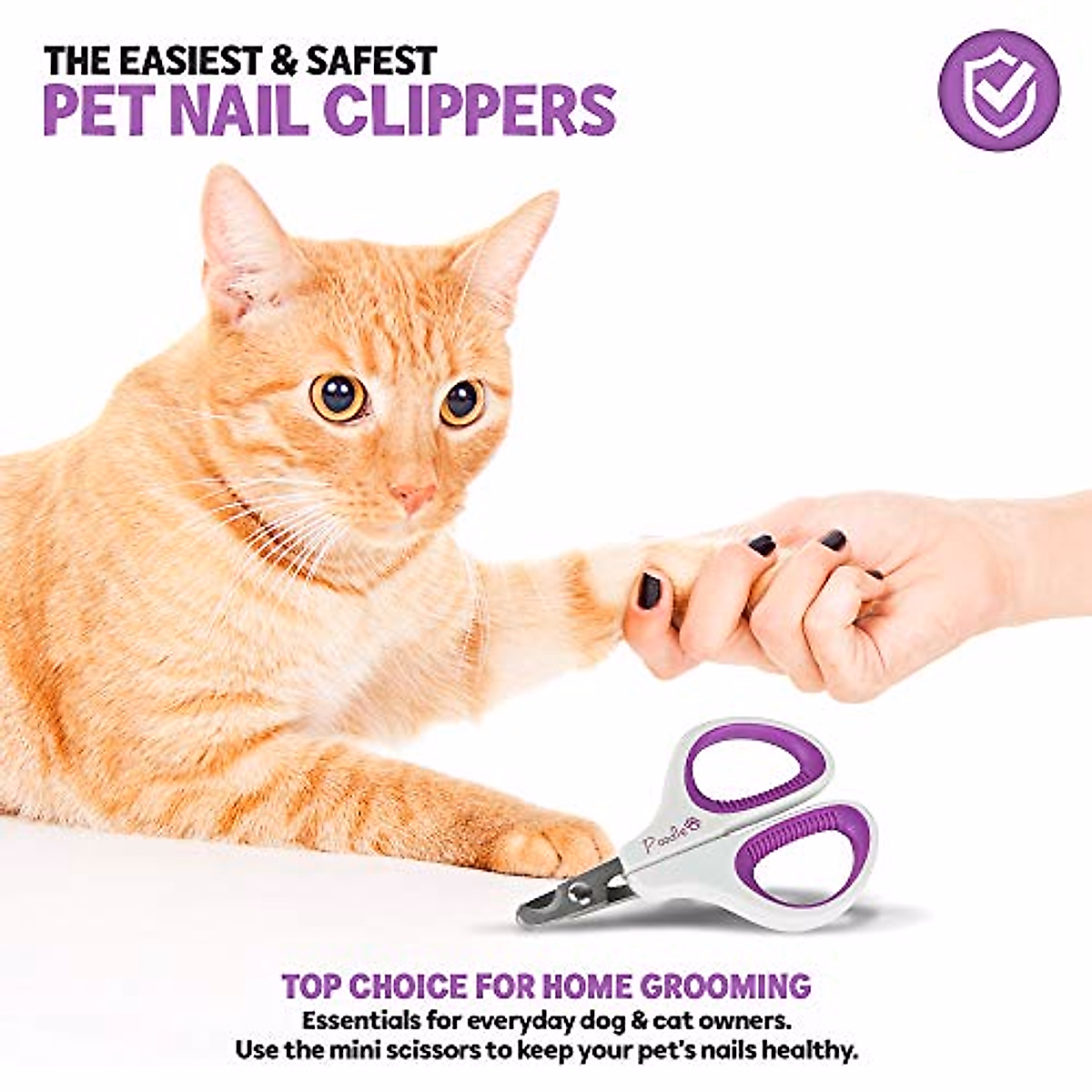 Detangling Pet Comb with Long & Short Stainless Steel Teeth for Removing Matted Fur, Knots & Tangles + Cat Nail Clipper, Dog Nail Trimmers – Pet Claw Scissors for Cats, Dogs, Rabbits & Small Animals