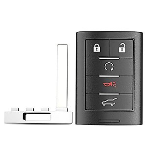 KRSCT Replacement Car Key Fob fit for Cadillac SRX ATS ELR XTS 2010-2015 Keyless Entry Remote Control 315MHz 5 Button (NBG009768T)