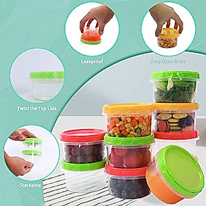 ENHYIVE 15 Pack Small Plastic Containers with Lids,Twist Top Deli Containers,8 Oz Food Storage Containers,Reuseable Freezer Containers for Food with Screw On Lids,Stackable,Leakproof,Dishwasher Safe