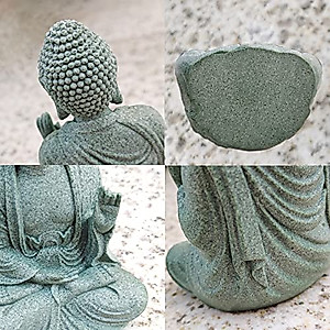 livelyfish Fish Tank Buddha Statue Handmade Japanese Aquarium Decoration Heavy-Duty Peace Hand Meditation Buda Sculpture for Aquarium Fish Tank Home Decor, Large-B