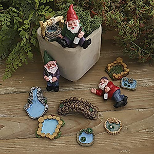 Miniature Fairy Garden Accessories Outdoor - 15 Pieces DIY Crafts Kit for Dollhouse Plants Bonsai Decoration, Pond Bridge Water Well Figurines Mini Lawn Garden Ornament for Micro Landscape Yard