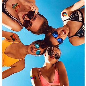 Ooopsiun 80 Pcs Rainbow Temporary Tattoos -10 Sheets Pride Tattoos Flower/Heart/Rainbow Tattoos for Pride Festivals