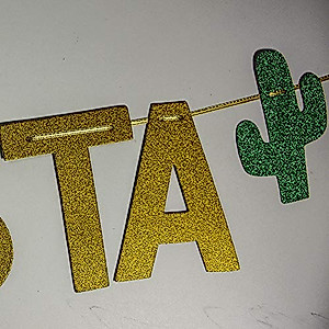 Nacho Average Fiesta Banner Garland Sign, Fiesta, Cinco De Mayo, Taco Bar, Mexican Party Decors, Birthday, Wedding, Bridal Shower, Baby Shower Party Decorations, Gold and Green Glitter