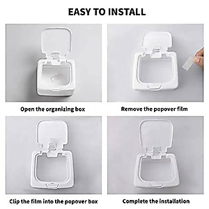 YeeBeny Q-Tip Holder Bathroom Cotton Swab Dispenser,Portable Travel Qtip Holder, Dental floss containers, Best for Hair Accessory Storage or Small Items Organizer on Desktop-white