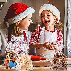 NPLUX 100 Pack Cellophane Bags Small Plastic Cookie Bags Clear Treat Bags with Twist Ties for Small Gift Party Favors,Bakery,Candy,Popcorn(6×10In)