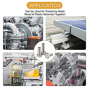 Heyiarbeit M8 Hex Bolt M8-1.25 x 100mm UNC Hex Head Screw Bolts 304 Stainless Steel Fully Threaded Hex Tap Bolts Silver 5pcs