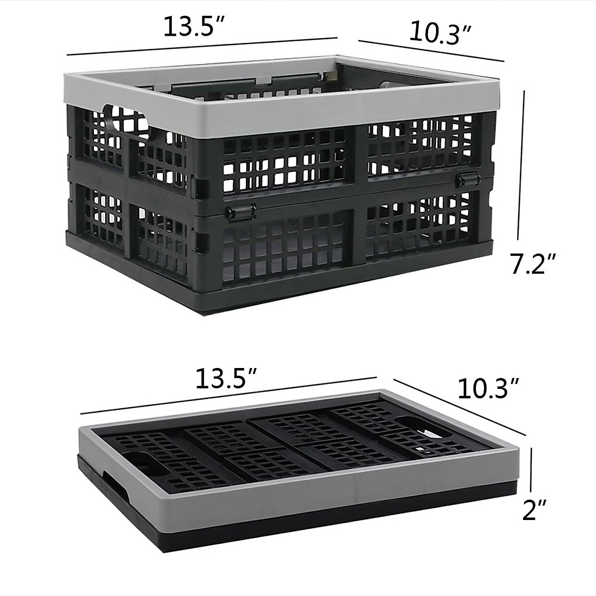 Doryh 16-Liter Collapsible Storage Crates/Stackable Storage Container Basket, Set of 2