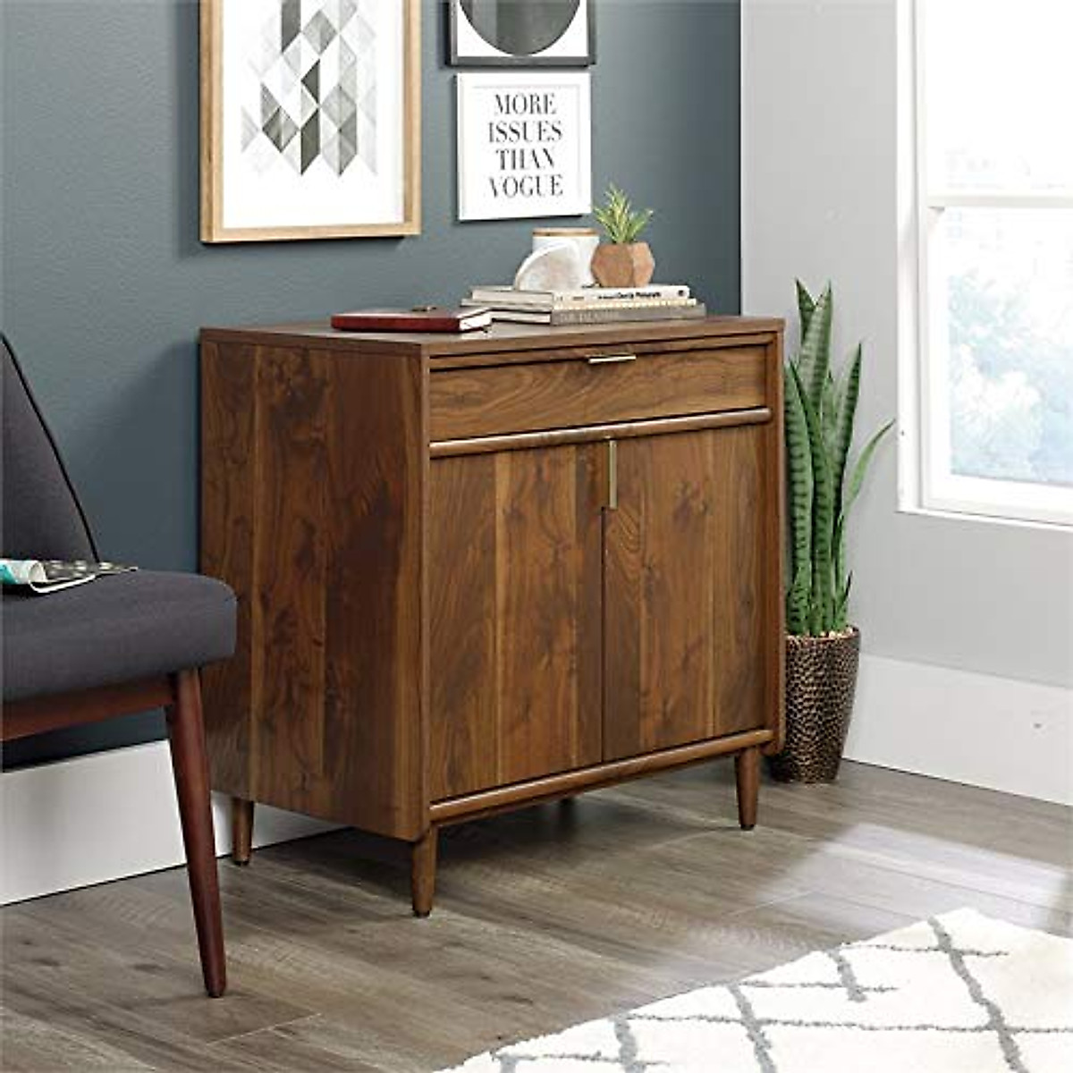 Sauder Clifford Place Library Base, Grand Walnut finish