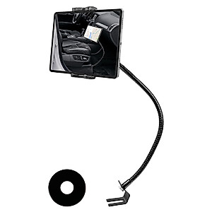 Kolasels Tablet Holder for Car or Truck Seat Rail Mount Long 19.7" Gooseneck Arm Heavy Duty Car Floor Tablet Stand for iPad Pro 12.9 Air Mini, Samsung Galaxy Tab, iPhone, More 4-13" Phones & Tablets