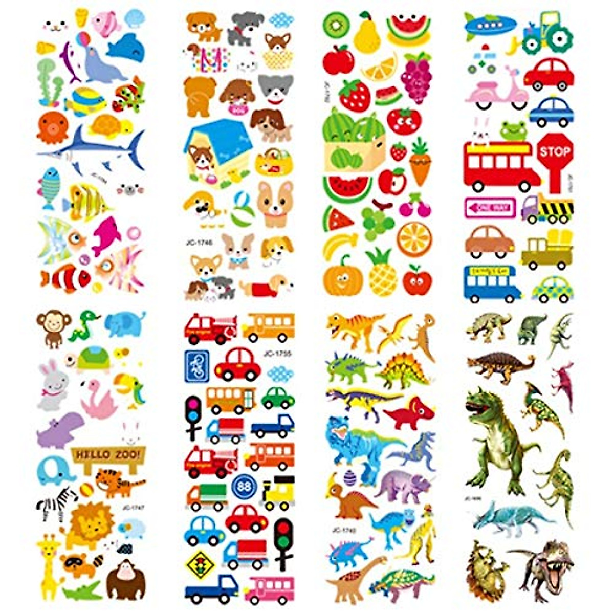 Bubble Stickers for W/Precision Cutting Cartoon Theme Decoration Easy Peal Off Reusable 3D Sticker Toddler Party