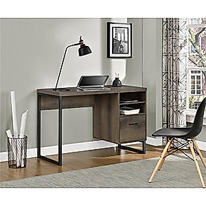 Amazon Brand - Ameriwood Home Rectangular Candon Writing Desk With 1 Drawer, Distressed Oak, Medium Brown, 19.5 in x 45 in x 30.1 in