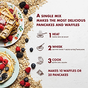 Classique Fare Belgian Waffle Mix - Makes Light and Crisp Waffles, Pancakes, Muffins & Crepes - Works with Waffle Maker - Fast and Fresh Breakfast Foods - 16 Oz Box