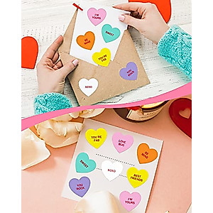 500 PCS Heart Stickers for Kids, Valentines Day Stickers Love Decorative Red Heart Stickers Labels for Teachers Classrooms Accessories Cards Envelopes Boxes