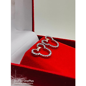 Sidapsjewels 0.18 Ct Mickey Mouse & Minnie Mouse Diamond Outline Stud Earrings 14K White Gold Over