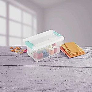 Sterilite Plastic Medium Clip Stacking Storage Box Container with Latching Lid for Home, Office, Workspace, and Utility Space Organization, 8 Pack