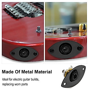 MAXCHEER 1/4" Oval Guitar Jack 6.35mm Output Input Plug Socket for Mono Electric Guitar (Black)