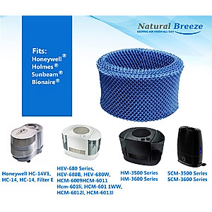 Natural-Breeze Washable & Reusable Replacement Filter Compatible replacement with Honeywell HC-14 E filter, BestAir H75, Holmes HWF75, HF222, HWF75PDQ-U Wick Filter