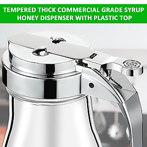 4 Pack Syrup Dispensers Glass Honey Jar Bottle Maple Sugar Dispenser 6 oz Retracting Spout Syrup Containers Pitcher For Milk Coffee Home Restaurant Kitchen Bar Oil Condiment (Simple Style)