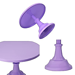 3 Pieces Cake Stand Set Purple Metal Cupcake Dessert Holder Party Serving Tray for Baby Shower Wedding Birthday Parties Celebration